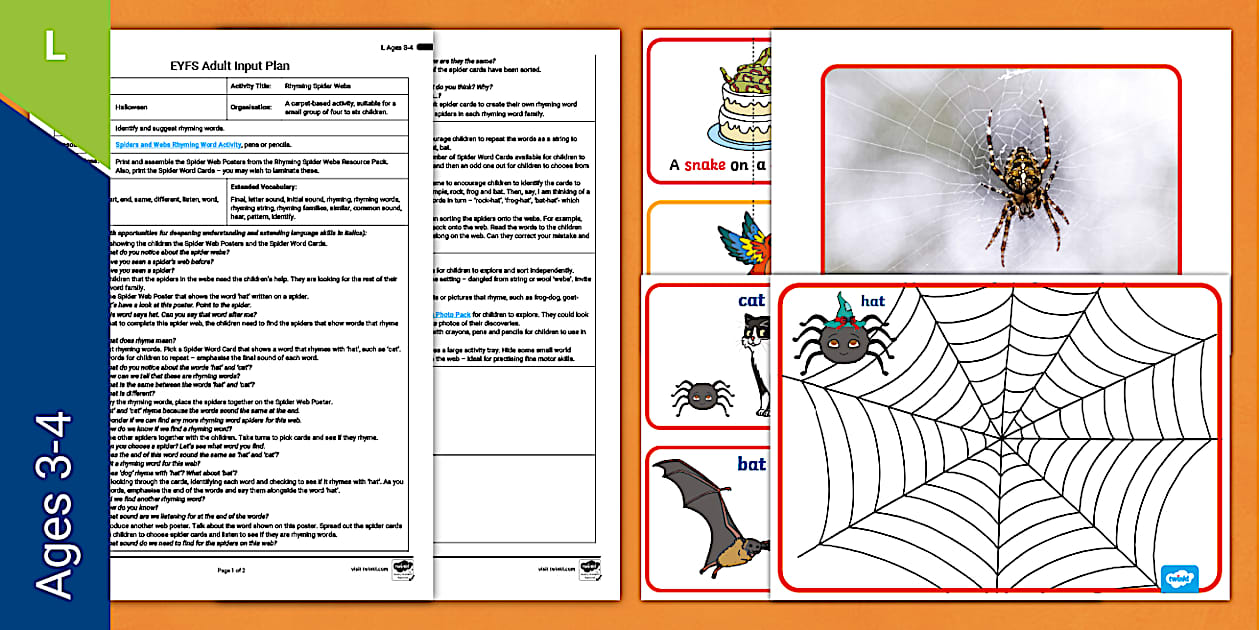Spider Activities EYFS | Rhyming Spider Webs Resource Pack