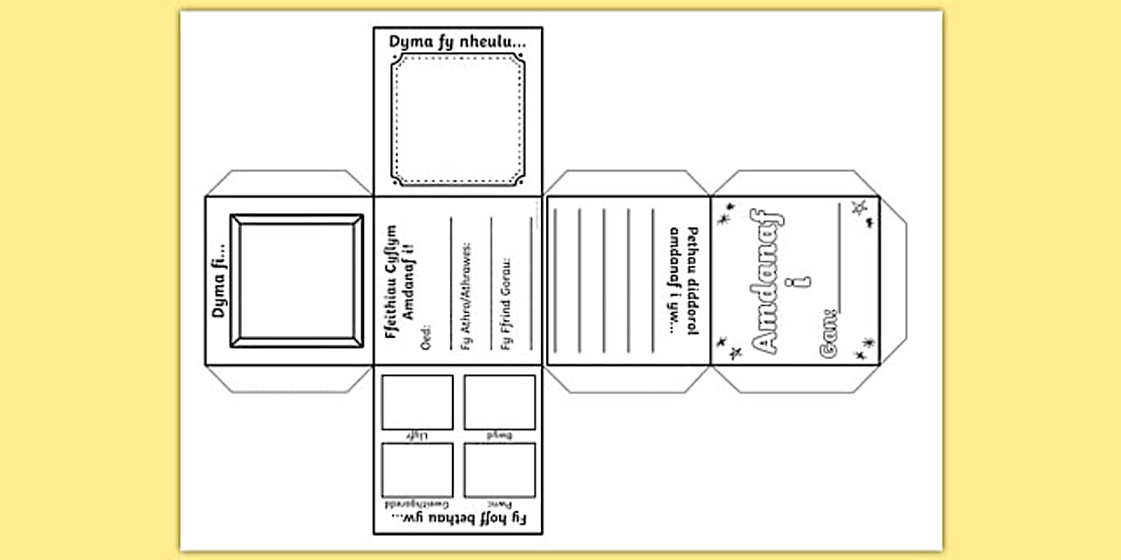 Ciwb Amdanaf i Cut Outs-Welsh (teacher made) - Twinkl