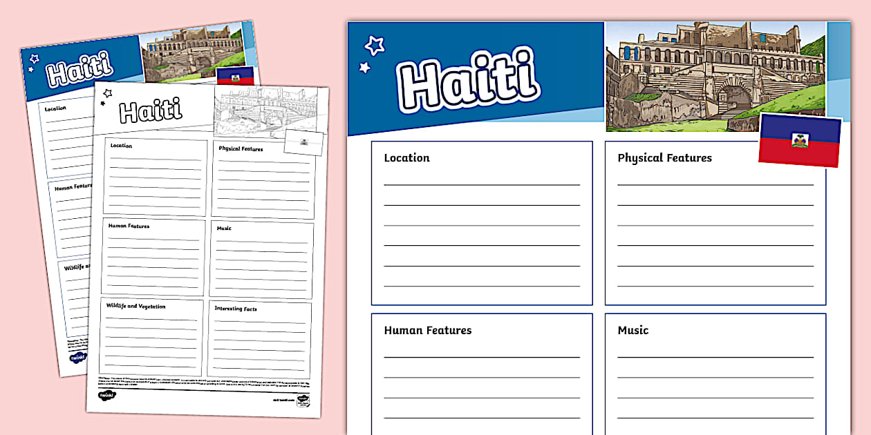 Haiti Fact File Template (teacher made) - Twinkl