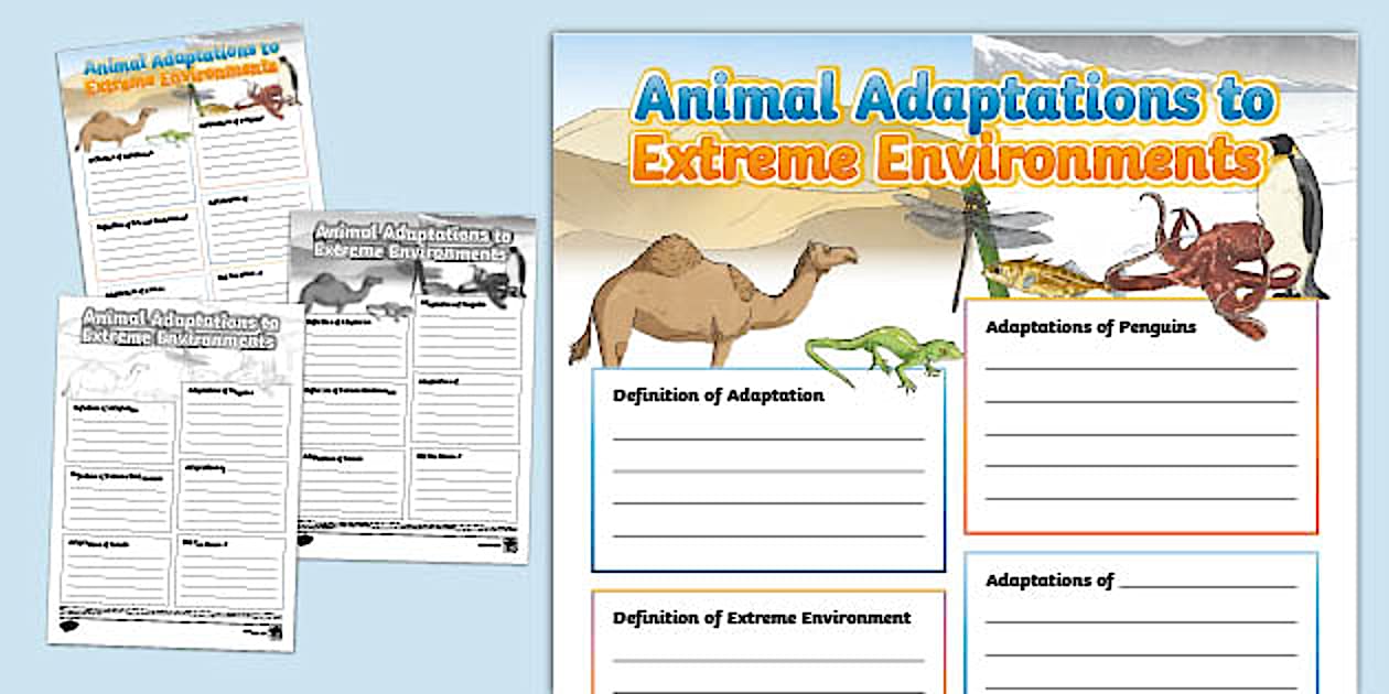 Animal Adaptations to Extreme Environments Fact File Template
