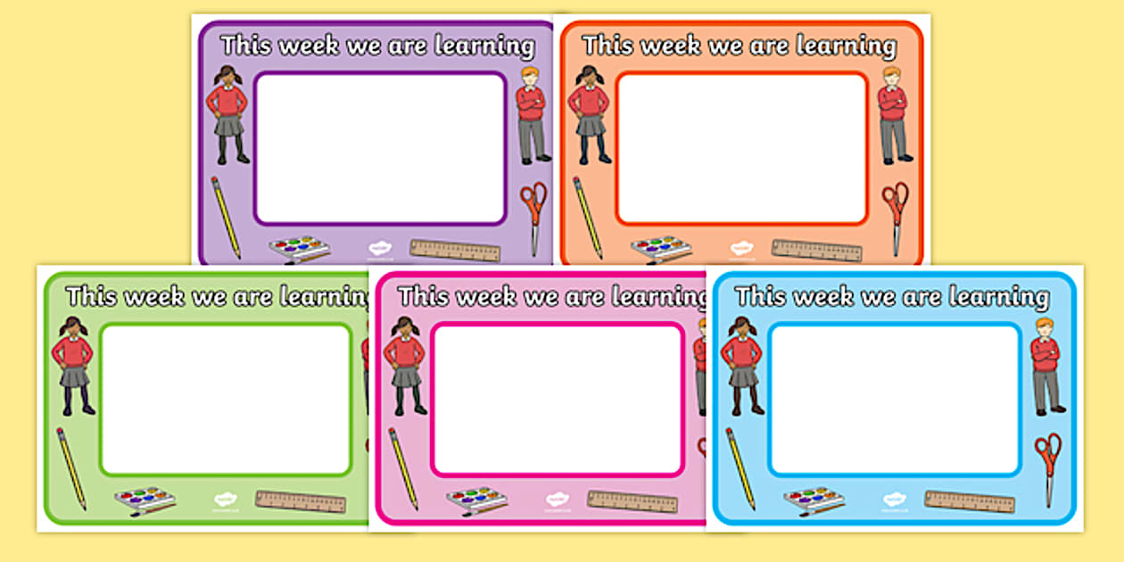 Editable 'This Week we are Learning' Sign (professor feito)