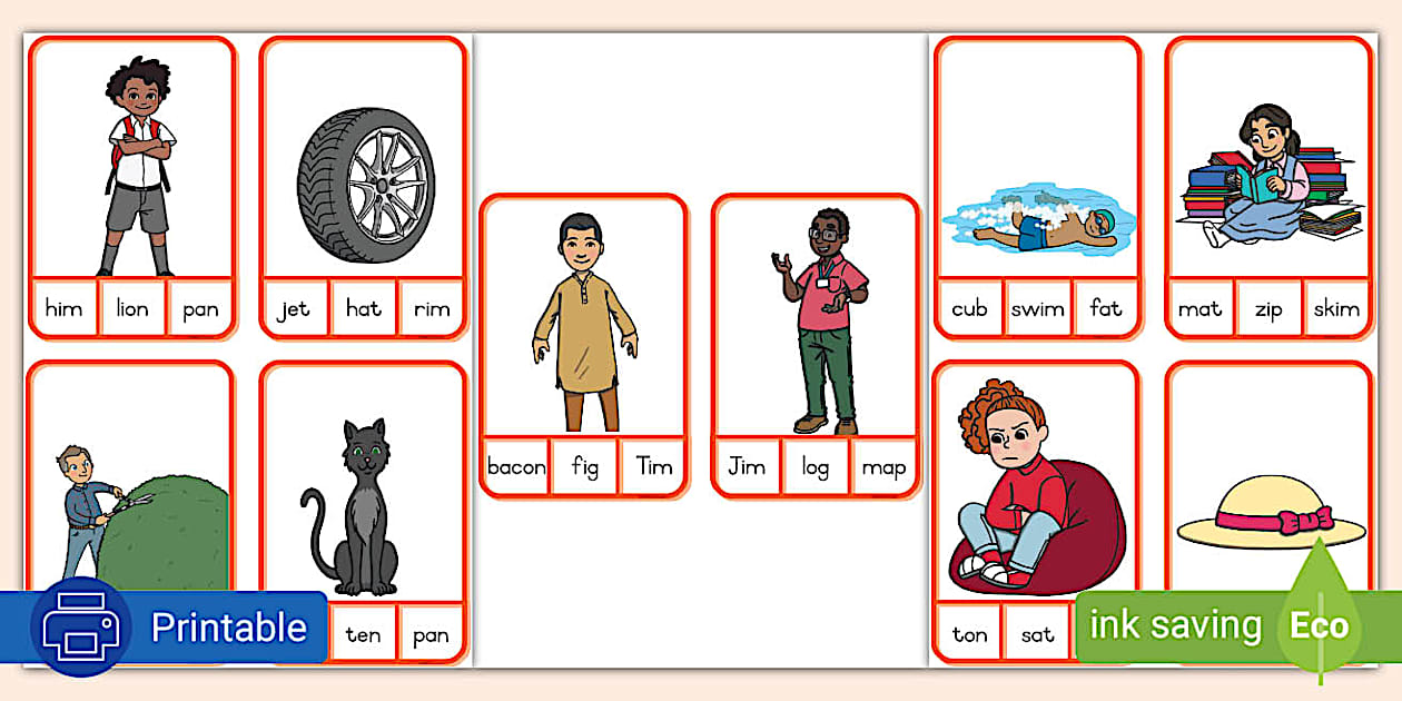 Grade 1 Phonics: -im sound peg card activity (teacher made)