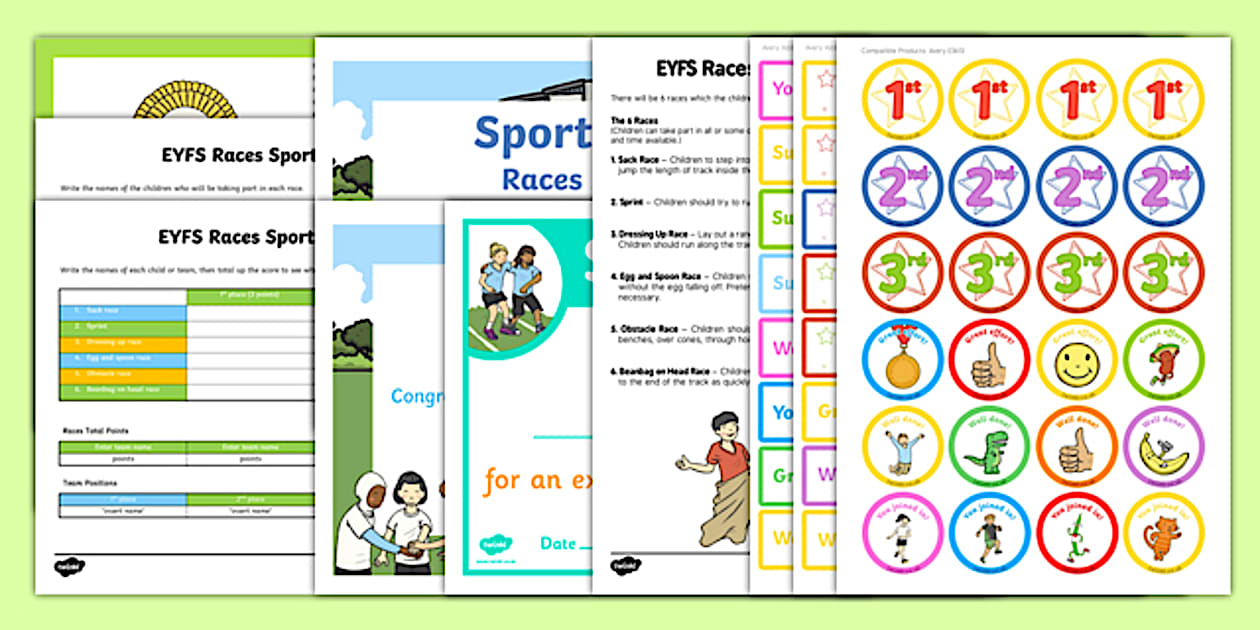 EYFS Races Sports Day Resource Pack (teacher made) - Twinkl