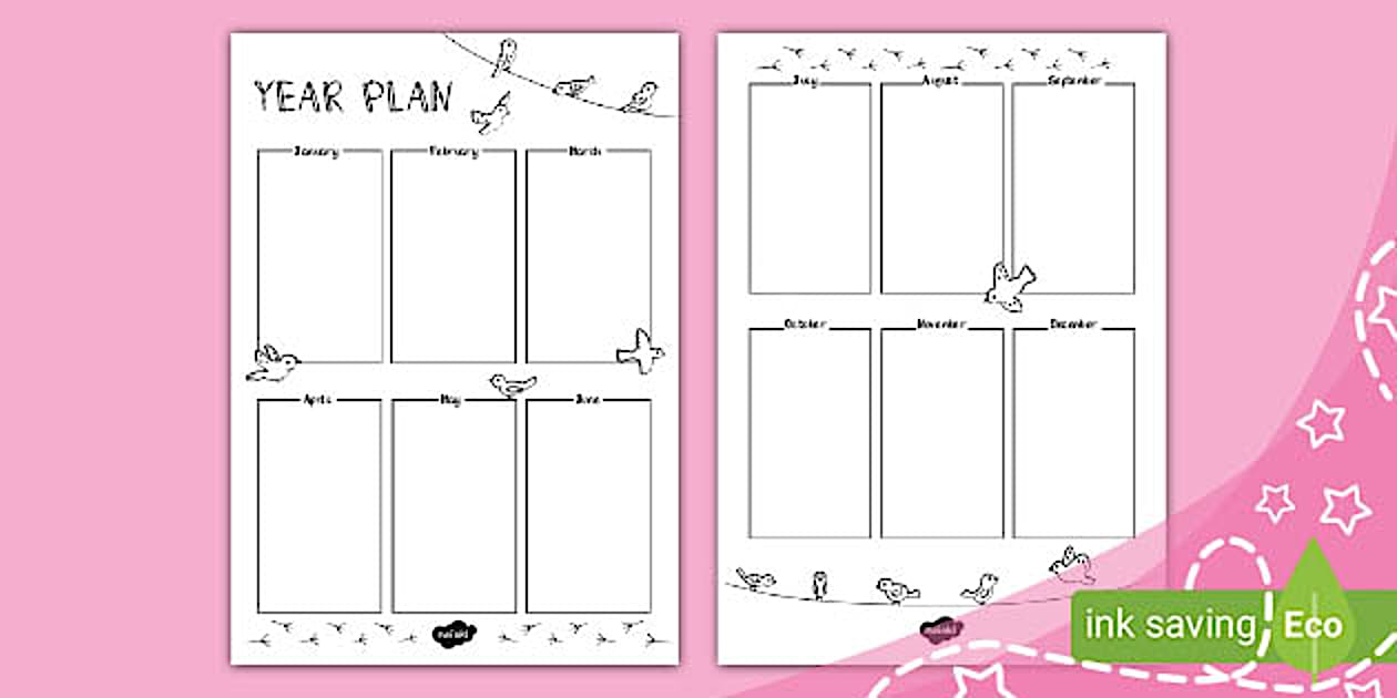 Animal-Themed Year Plan Bullet Journal Page (teacher made)