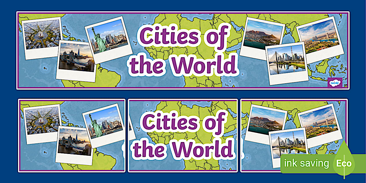 Cities of the World Photo Display Banner (teacher made)