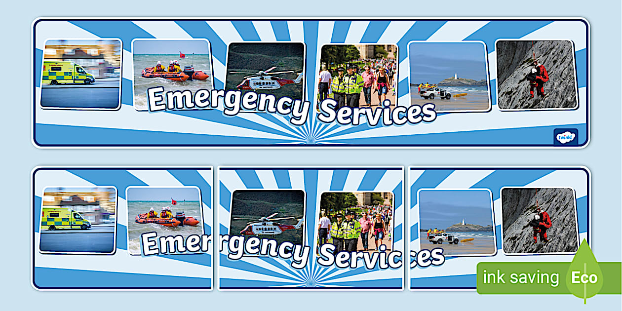 Emergency Services Photo Display Banner (teacher made)