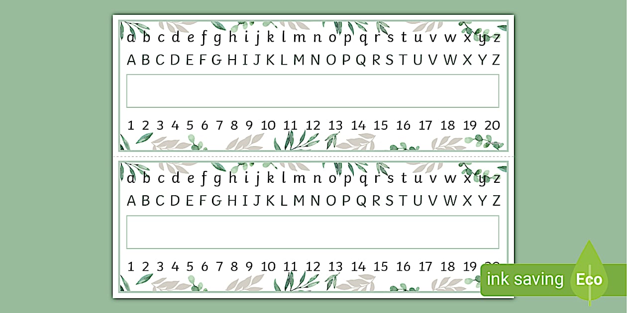 NSW Botanical-Themed Number and Alphabet Strips - Twinkl