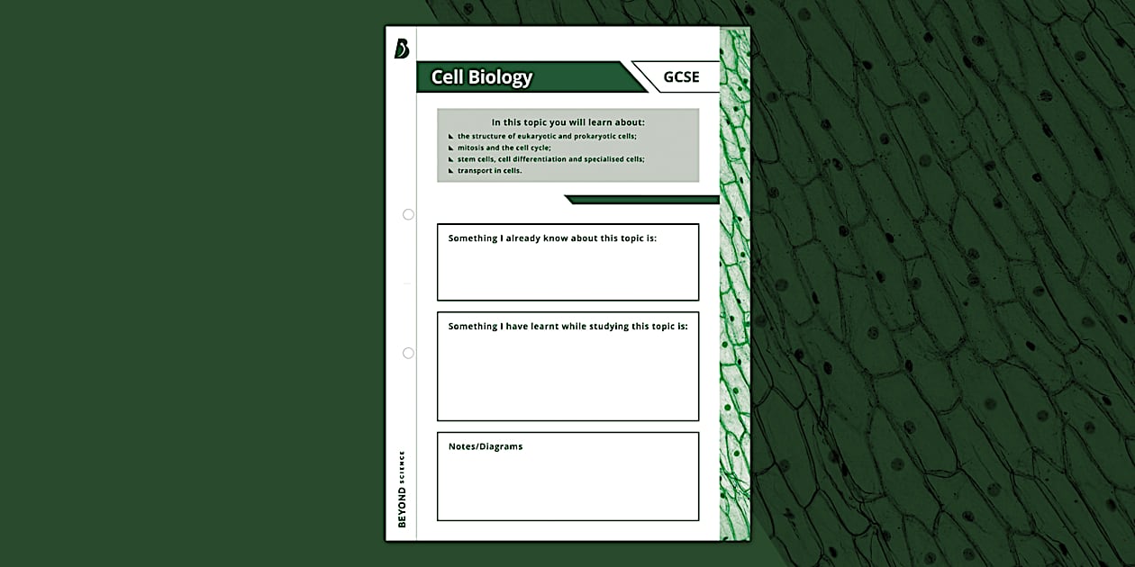 AQA GCSE Biology: Cell Biology Topic Title Page - Twinkl