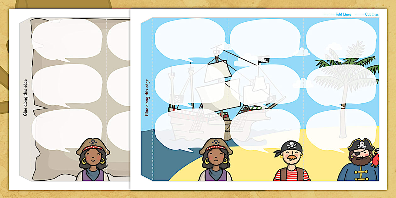 Editable Pirate Themed Standing Tabletop Targets - Twinkl