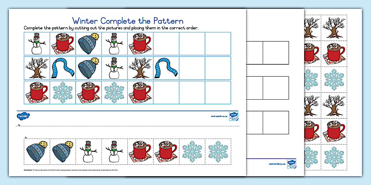 Grade R Winter Patterning (Teacher-Made) - Twinkl