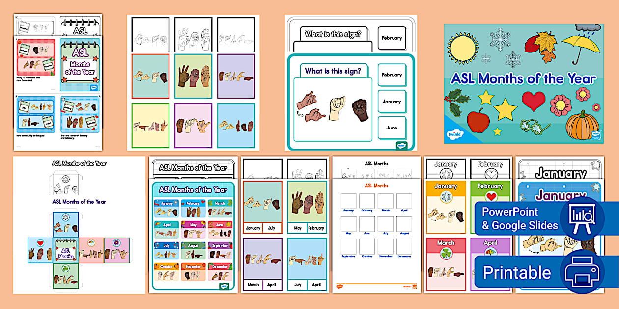 ASL Months of the Year Activity Pack