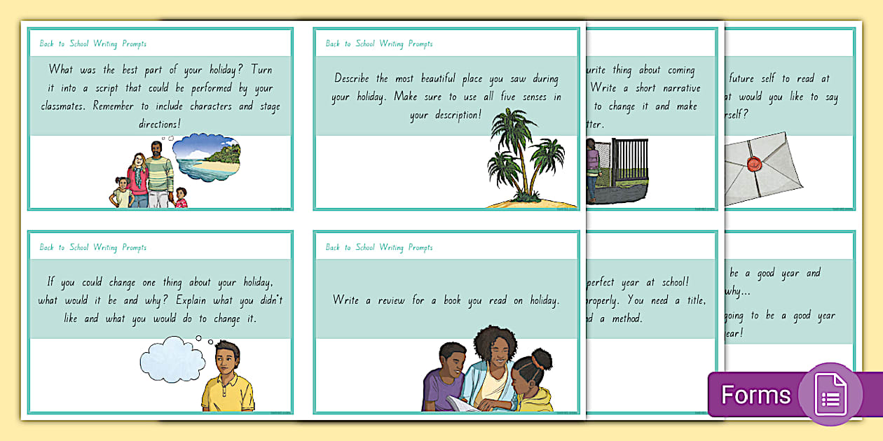 Back To School Writing Prompts (teacher made) - Twinkl