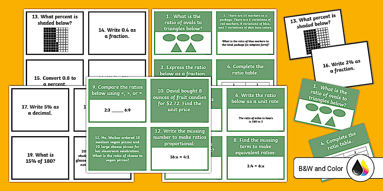 Seventh Grade Ratios, Proportions, and Percents Flashcards