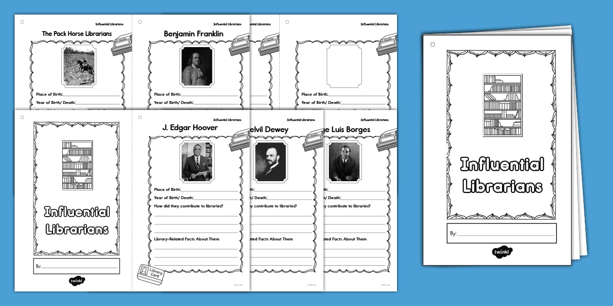 Influential Librarians Research Mini Book - Twinkl