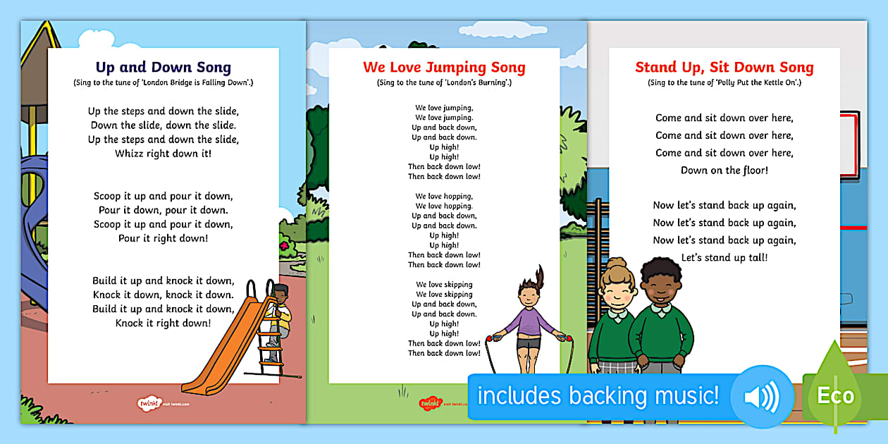 Up and Down Songs and Rhymes Resource Pack (teacher made)