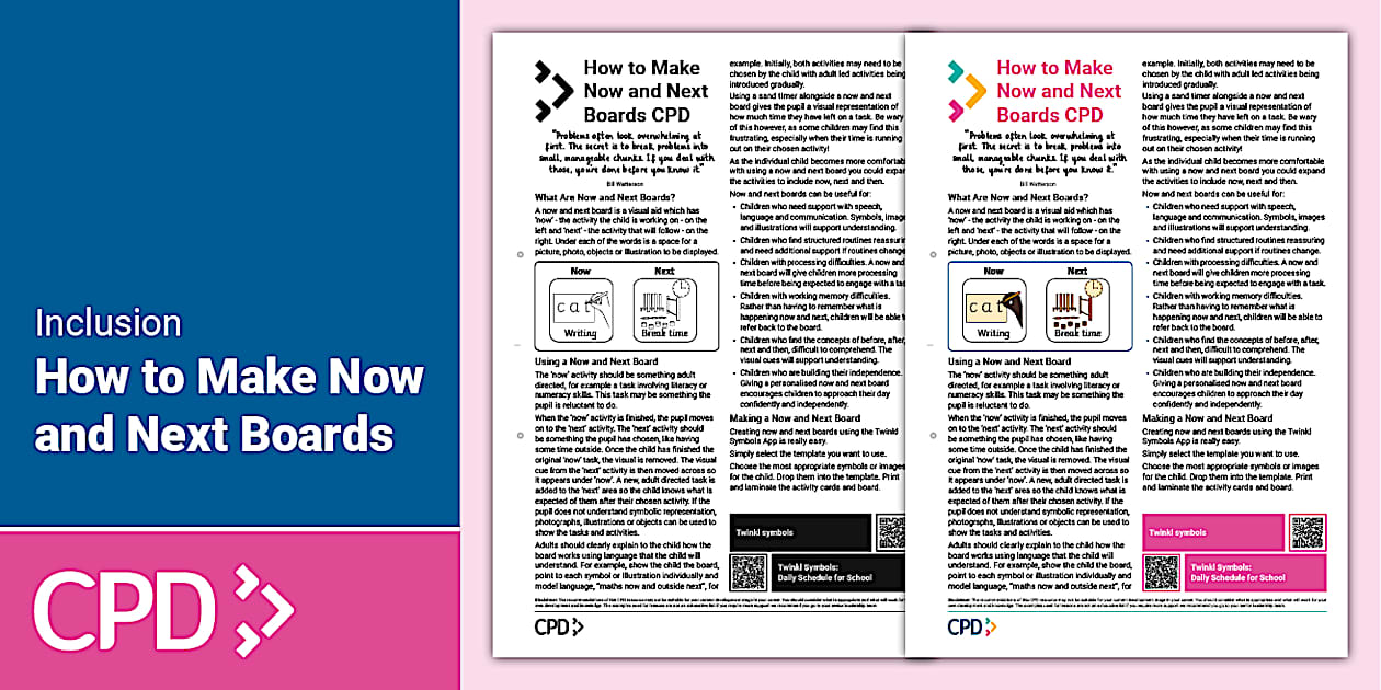 How to Make Now and Next Boards CPD (teacher made) - Twinkl