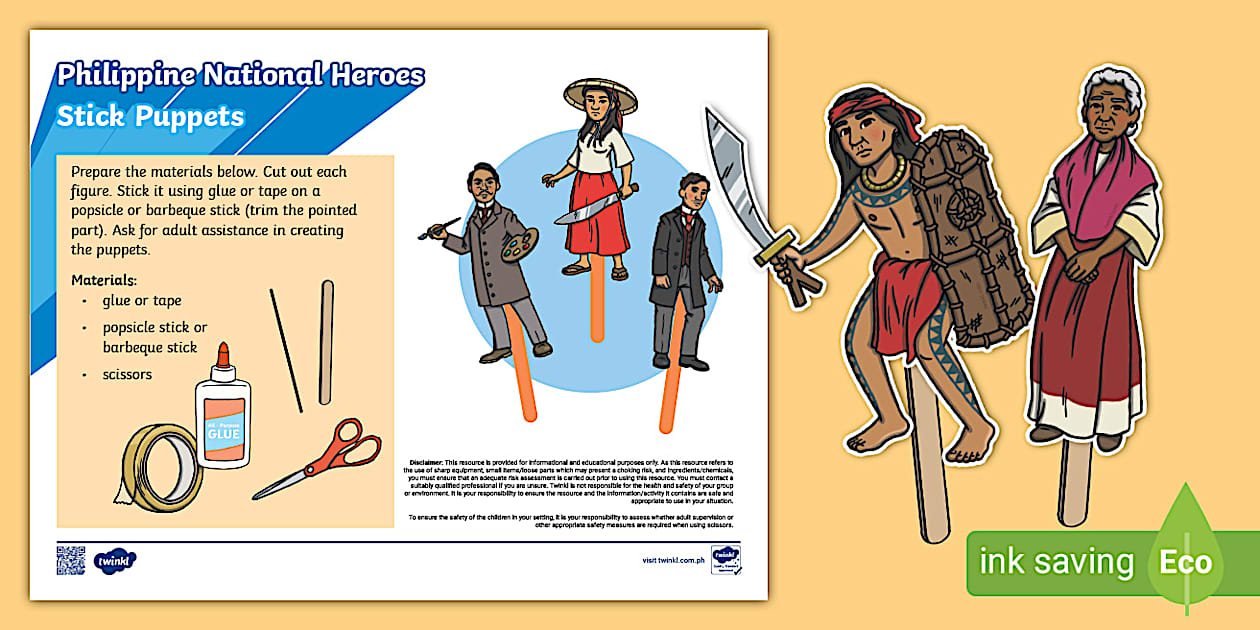 Philippine National Heroes Stick Puppets | Grade 1 | Twinkl