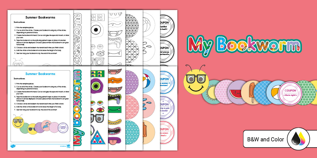 Summer Reading Bookworms (teacher made) - Twinkl