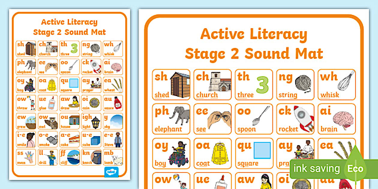 Active Literacy Stage 2 Sound Mat - Twinkl