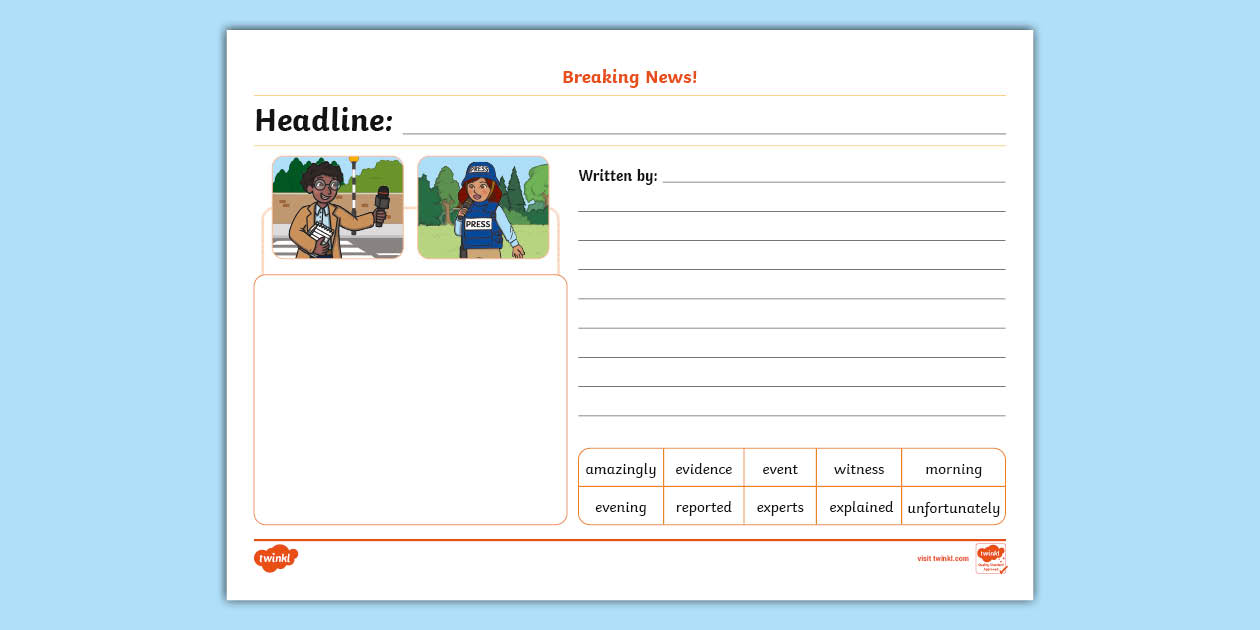 Breaking News Recount Newspaper Template