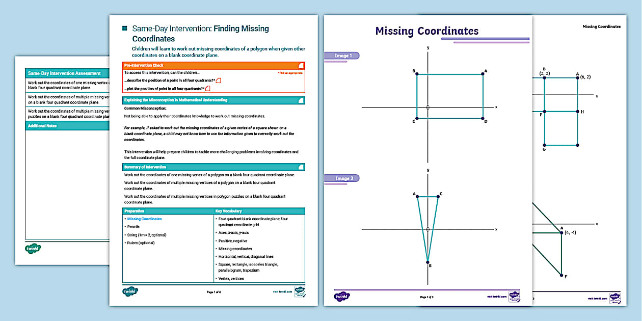👉 Year 6 Same-Day Intervention: Finding Missing Coordinates