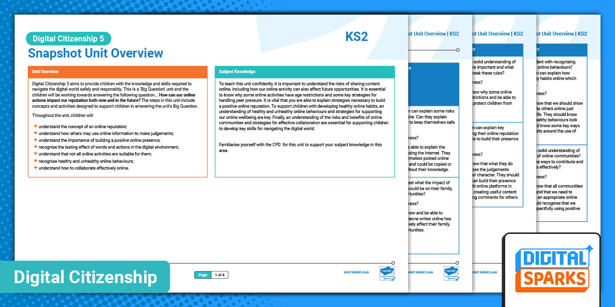 Digital Sparks: Digital Citizenship 5: Snapshot Overview