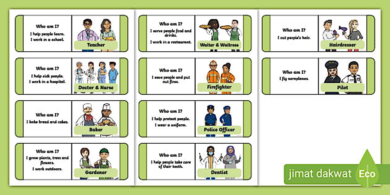 Who Am I? Guessing Game Jobs and Occupations (Malaysia)