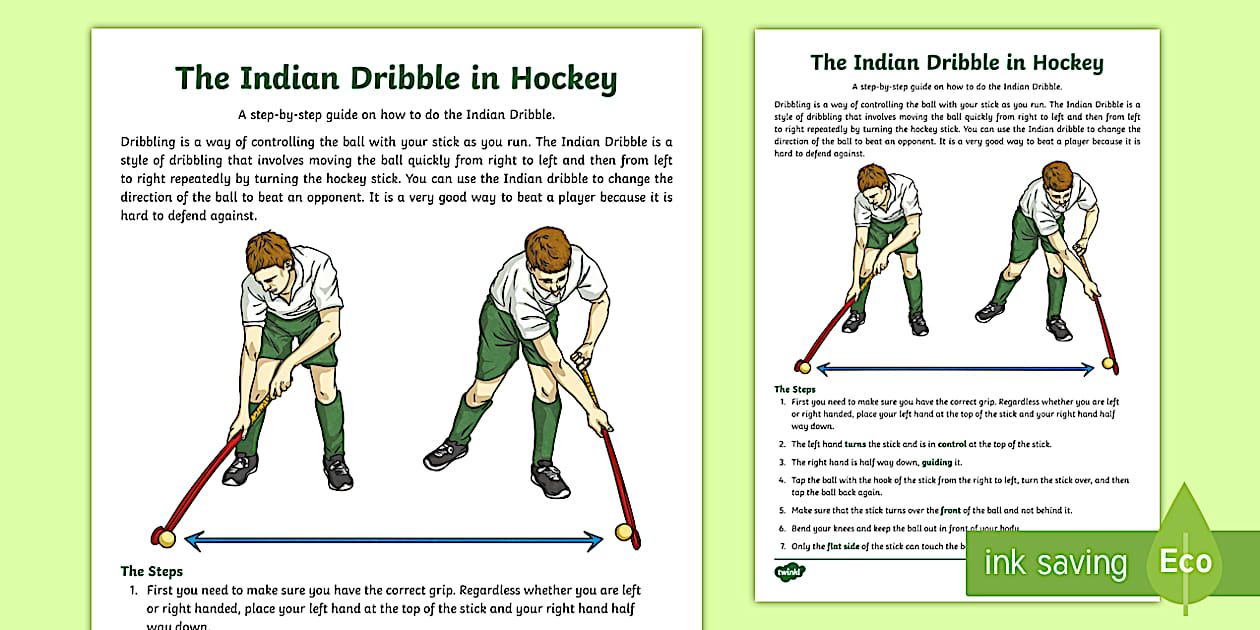 Hockey: Indian Dribbling Guide - Twinkl