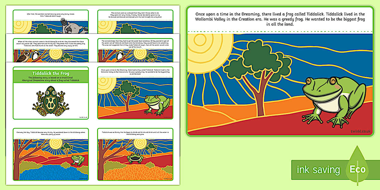 TAS Tiddalick the Frog Story Sequencing Cards - Twinkl