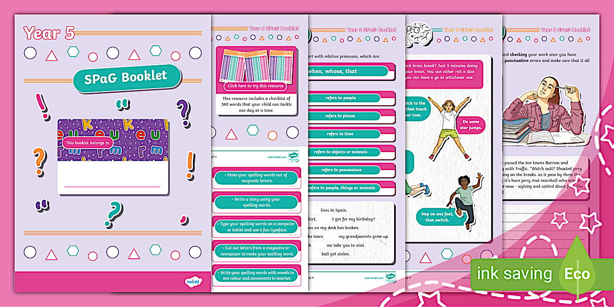 Year 5 SPaG Booklet (teacher made) - Twinkl