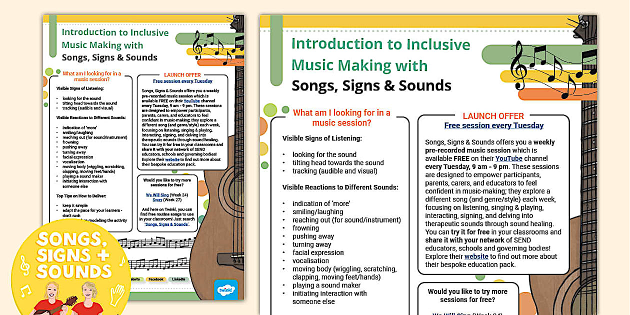 FREE! - Music for Learners with Complex Needs, with Songs, Signs & Sounds