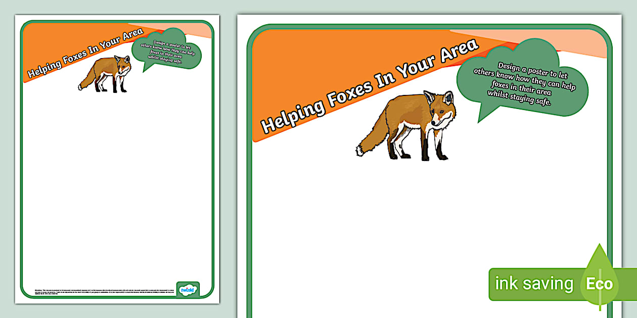 Helping Foxes in Your Area Blank Display Poster - Twinkl