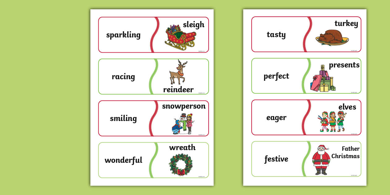 Christmas Alliteration Matching Cards (teacher made)