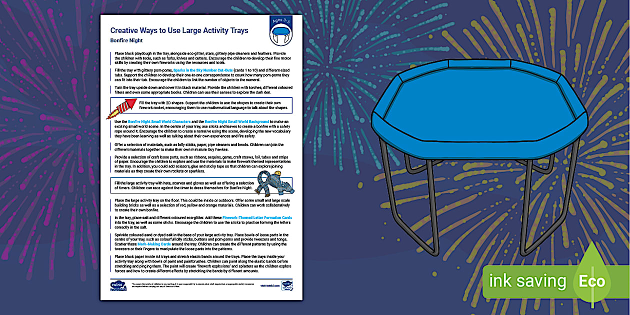 EYFS Ages 3-5 Large Activity Trays: Bonfire Night | Twinkl