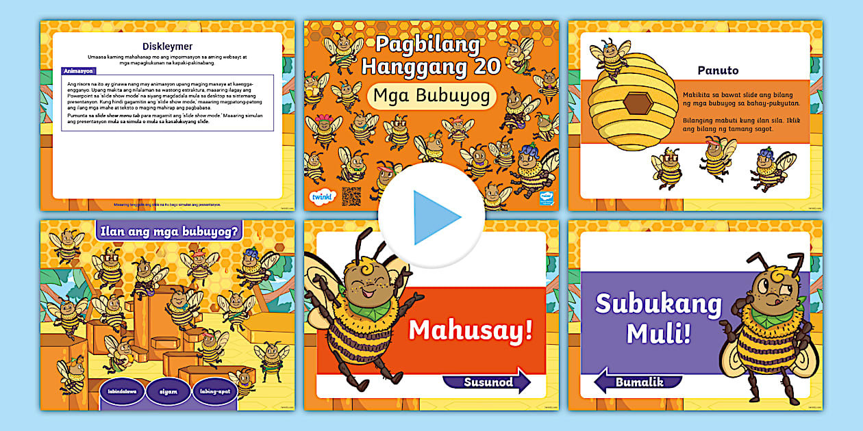 Pagbilang Hanggang 20: Mga Bubuyog| Kinder | Twinkl - Twinkl