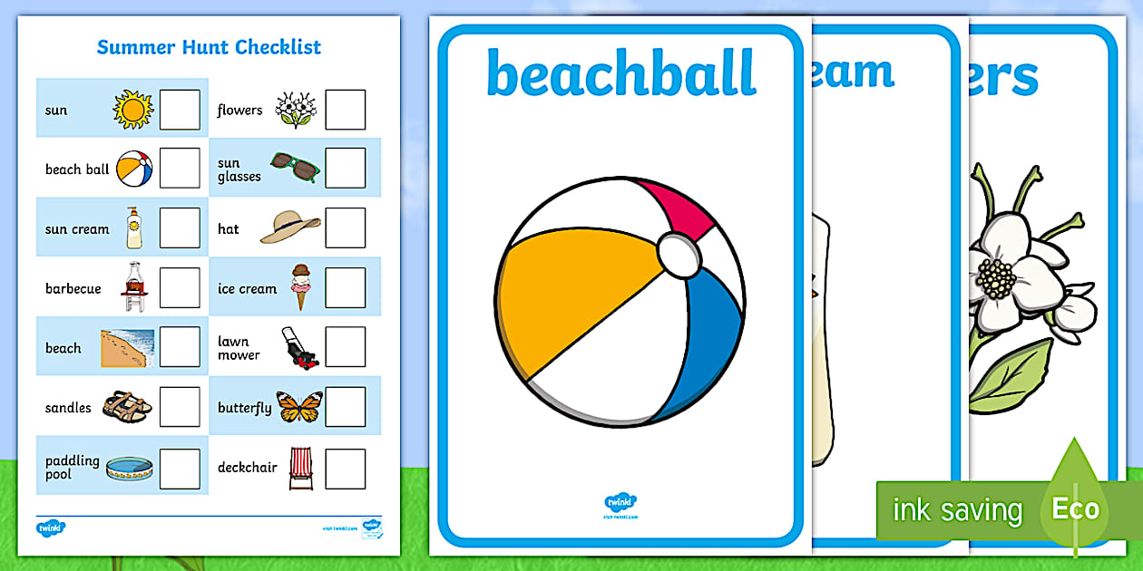 Summer Themed Hunt Activity Pack (Hecho por educadores)
