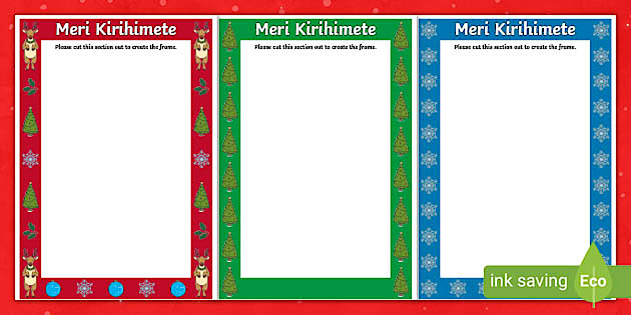 Editable Christmas Greeting Frames Te Reo Māori/English