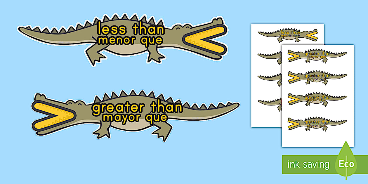 Greater Than And Less Than Crocodiles: Small (teacher made)