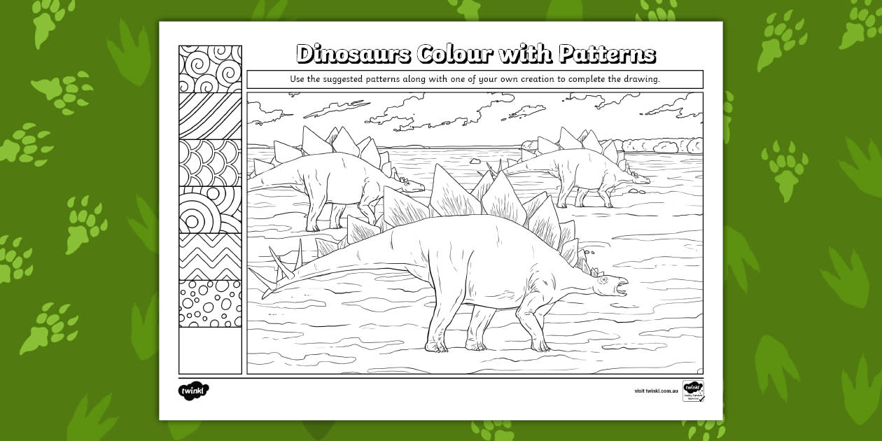 Dinosaurs Colour with Patterns Activity (teacher made)