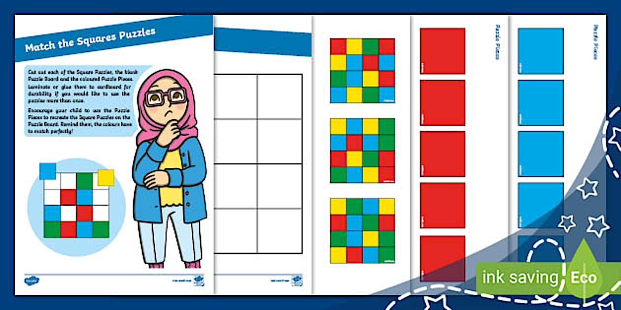Lateral Thinking Puzzles - Match the Squares - Twinkl
