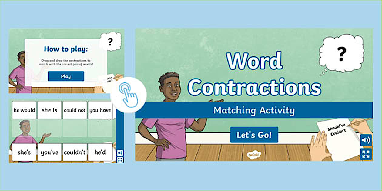 Contractions Interactive Matching Activity for Year Three