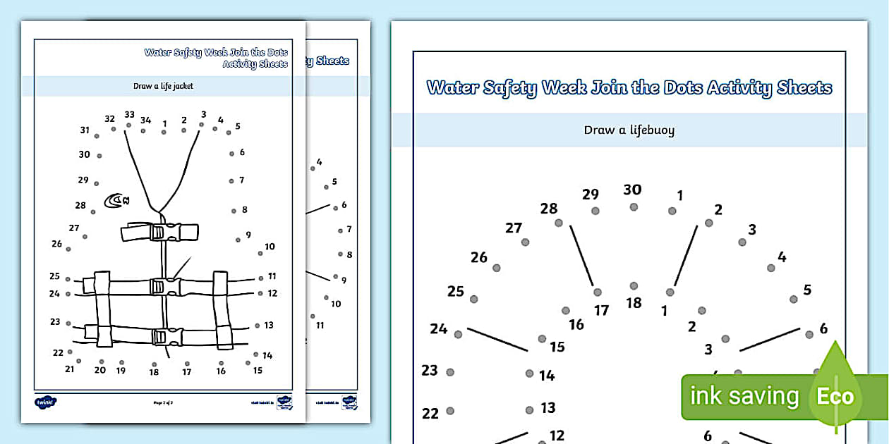 Water Safety Week Join the Dots Activity Sheets