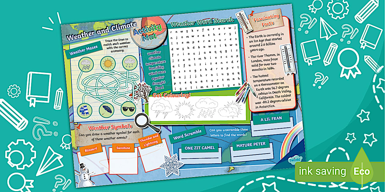Weather and Climate Activity Mat (Ages 7 - 11) - Twinkl