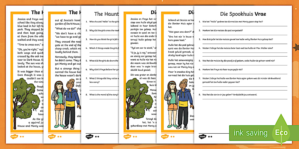 The Haunted House Differentiated Reading Comprehension Activity