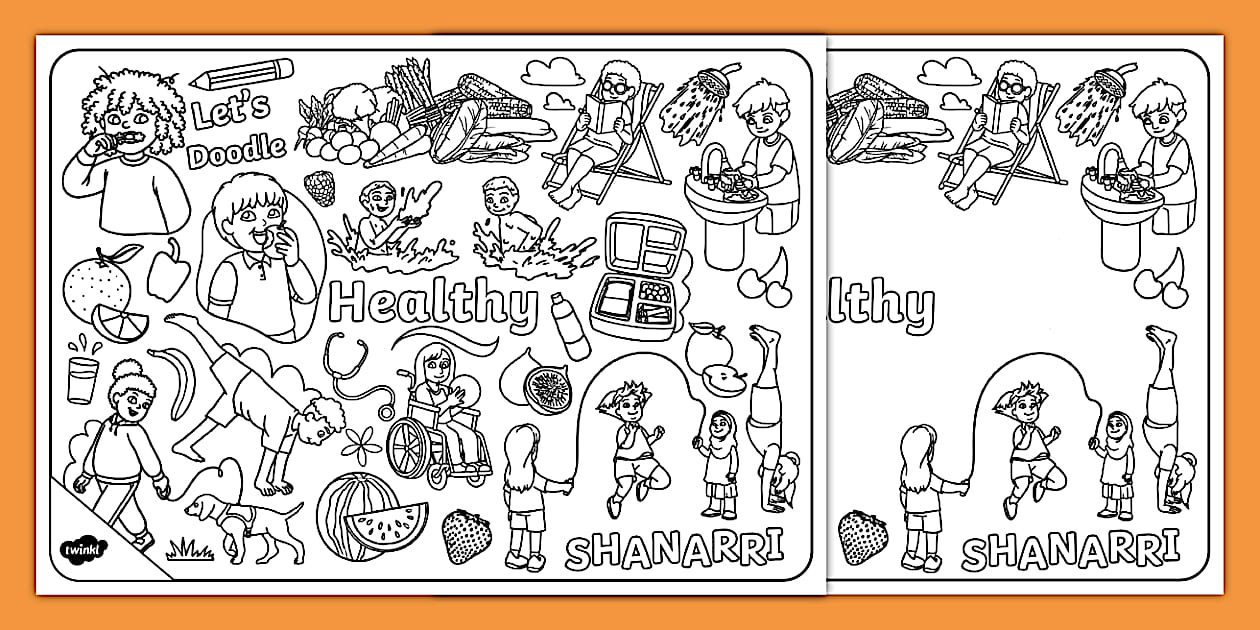Let's Doodle About Healthy SHANARRI Colouring Pages