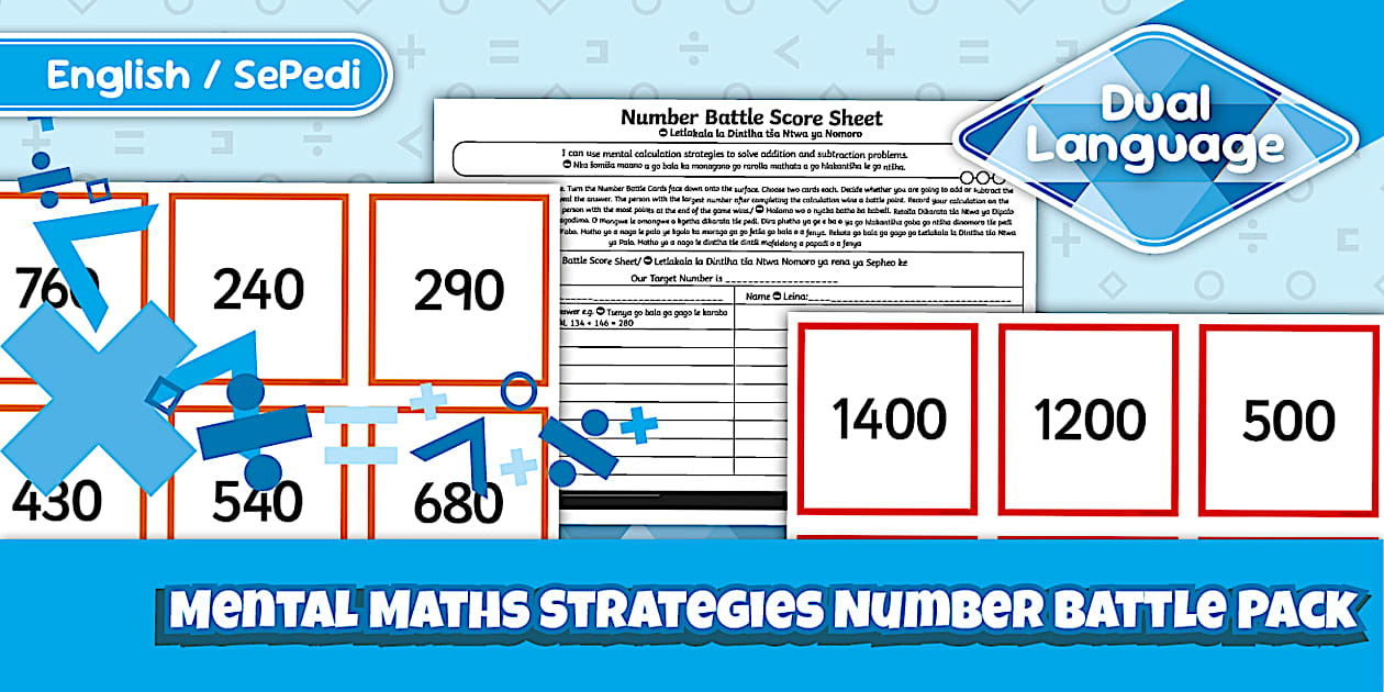 Grade 4 Mental Maths Strategies Number Battle Pack Sepedi