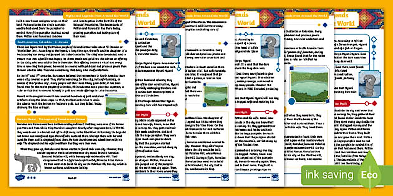 Myths and Legends From Around the World Fact File - Twinkl
