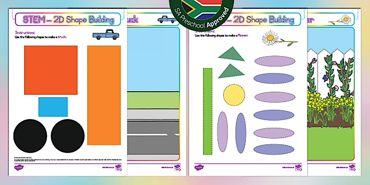 Preschool: STEM - 2D Shape Building (teacher made) - Twinkl