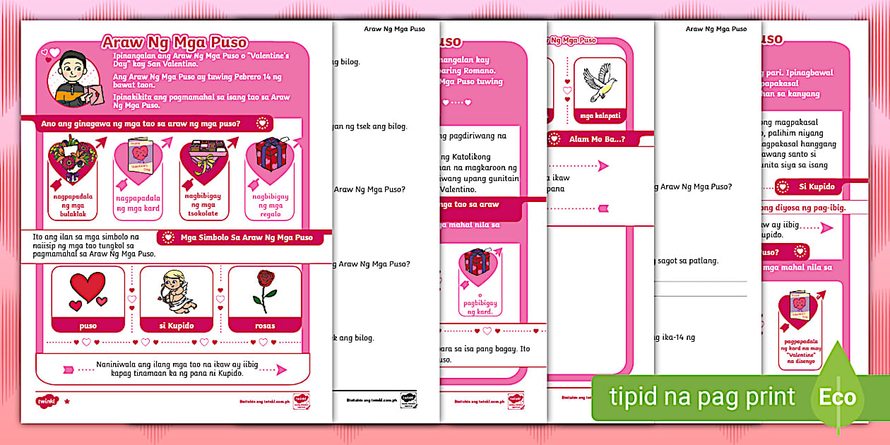 Pagsasanay Sa Pagbasa Tungkol Kay San Valentino | Grade 1 | Twinkl