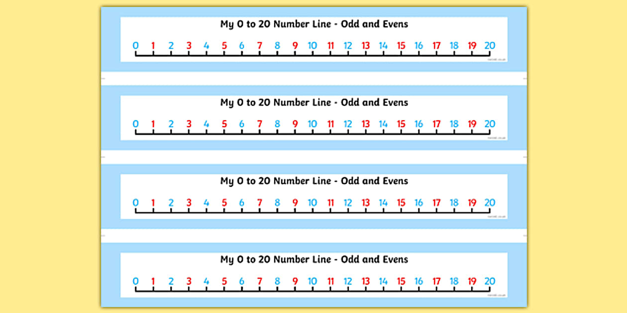0-20 Number Line (Odds and Evens) (teacher made) - Twinkl